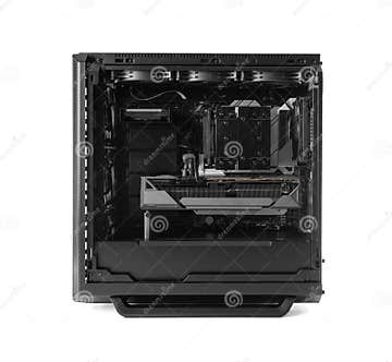 Modern Black Computer System Unit Isolated. Stock Image - Image of ...