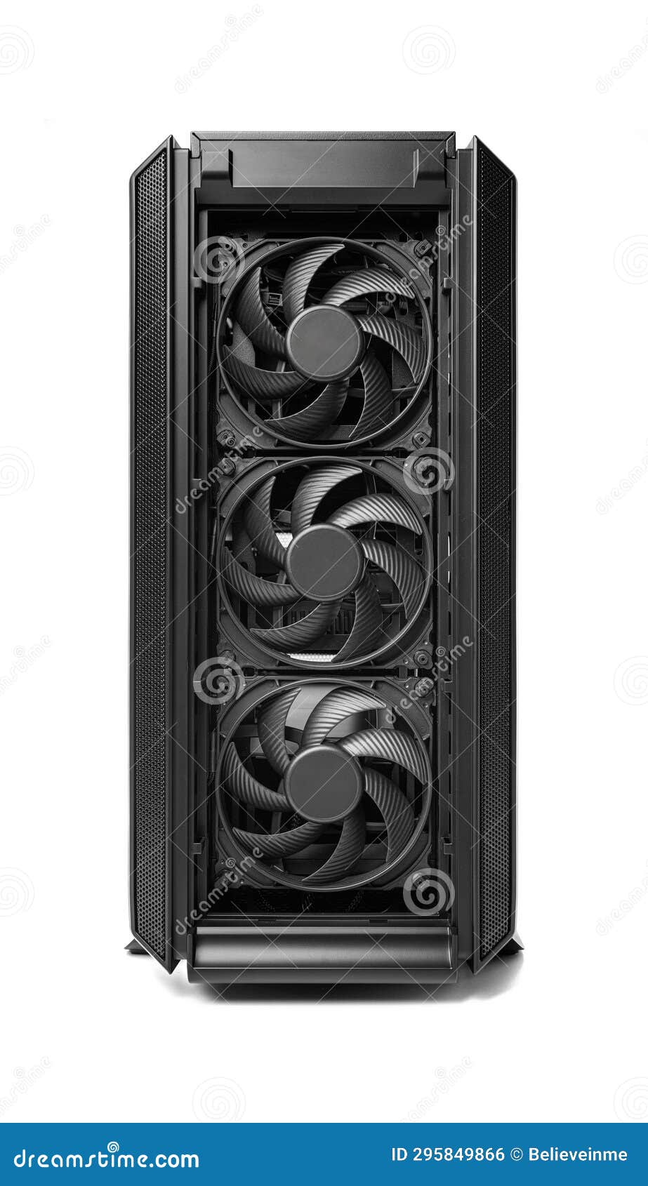 Modern Black Computer System Unit Isolated. Stock Photo - Image of ...