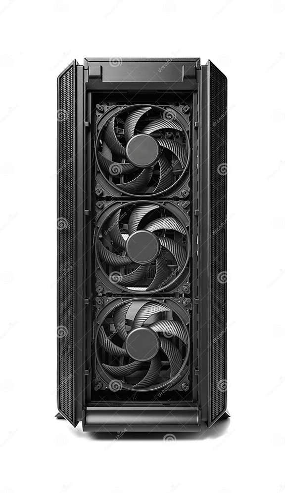 Modern Black Computer System Unit Isolated. Stock Photo - Image of ...
