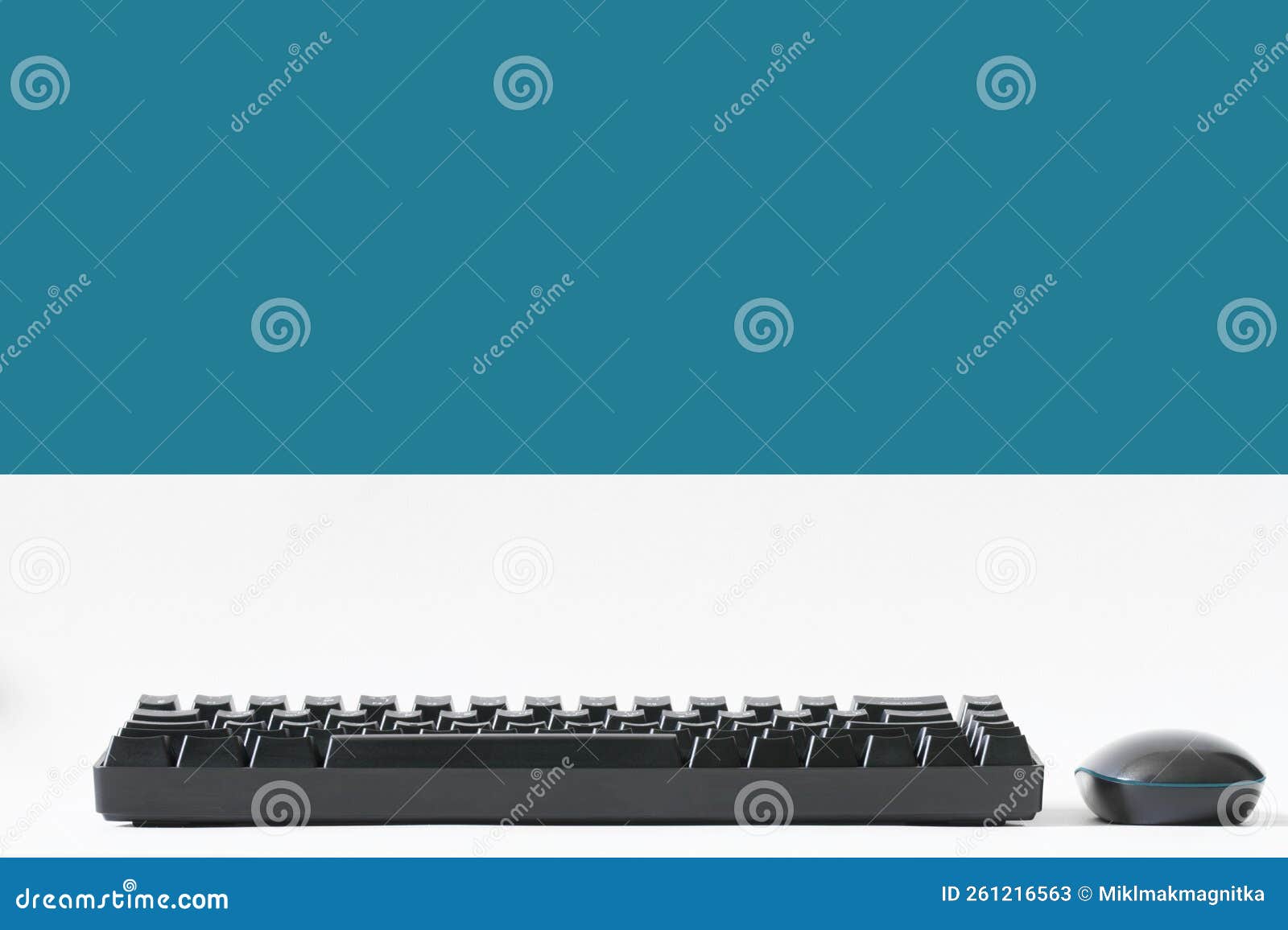 Modern Black ESports Computer Keyboard and Computer Mouse on a White ...