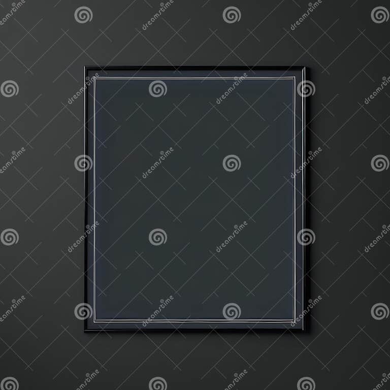 Modern Black Frame Displayed on a Black Background with a Minimalist ...
