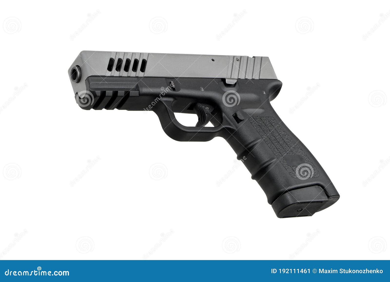 Modern Black-gray Gun Isolate on White Background Stock Image - Image ...