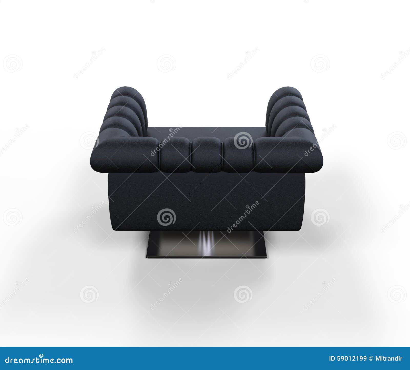 Modern Black Leather Armchair - Back View Stock Illustration ...