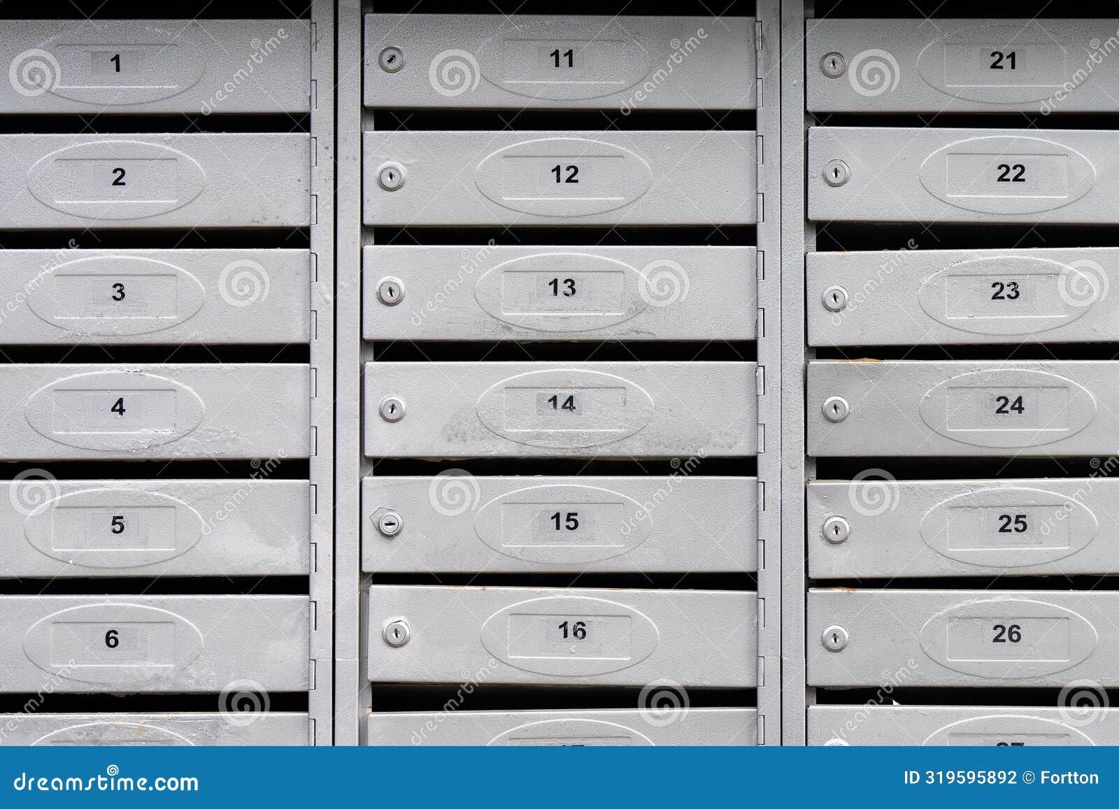 Modern Black Mailboxes with Numbers in the Lobby of a Residential or ...