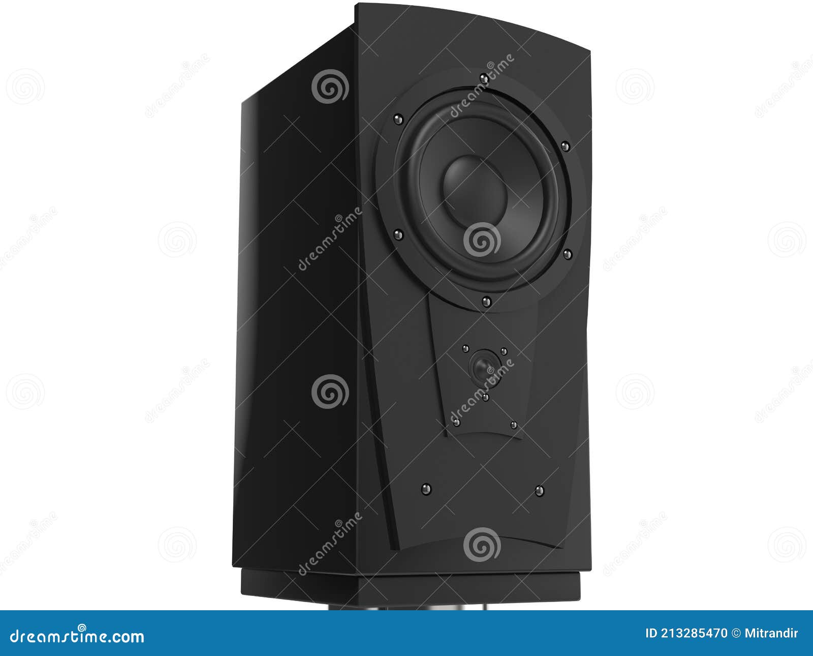Modern Black Mid Range Speaker - Side View Stock Illustration ...
