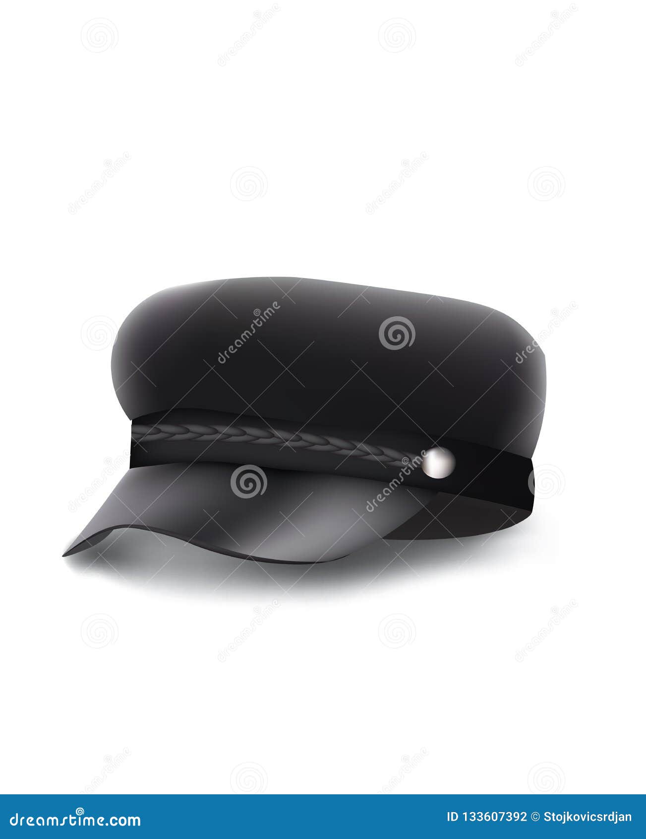 Modern black military cap stock vector. Illustration of cotton - 133607392