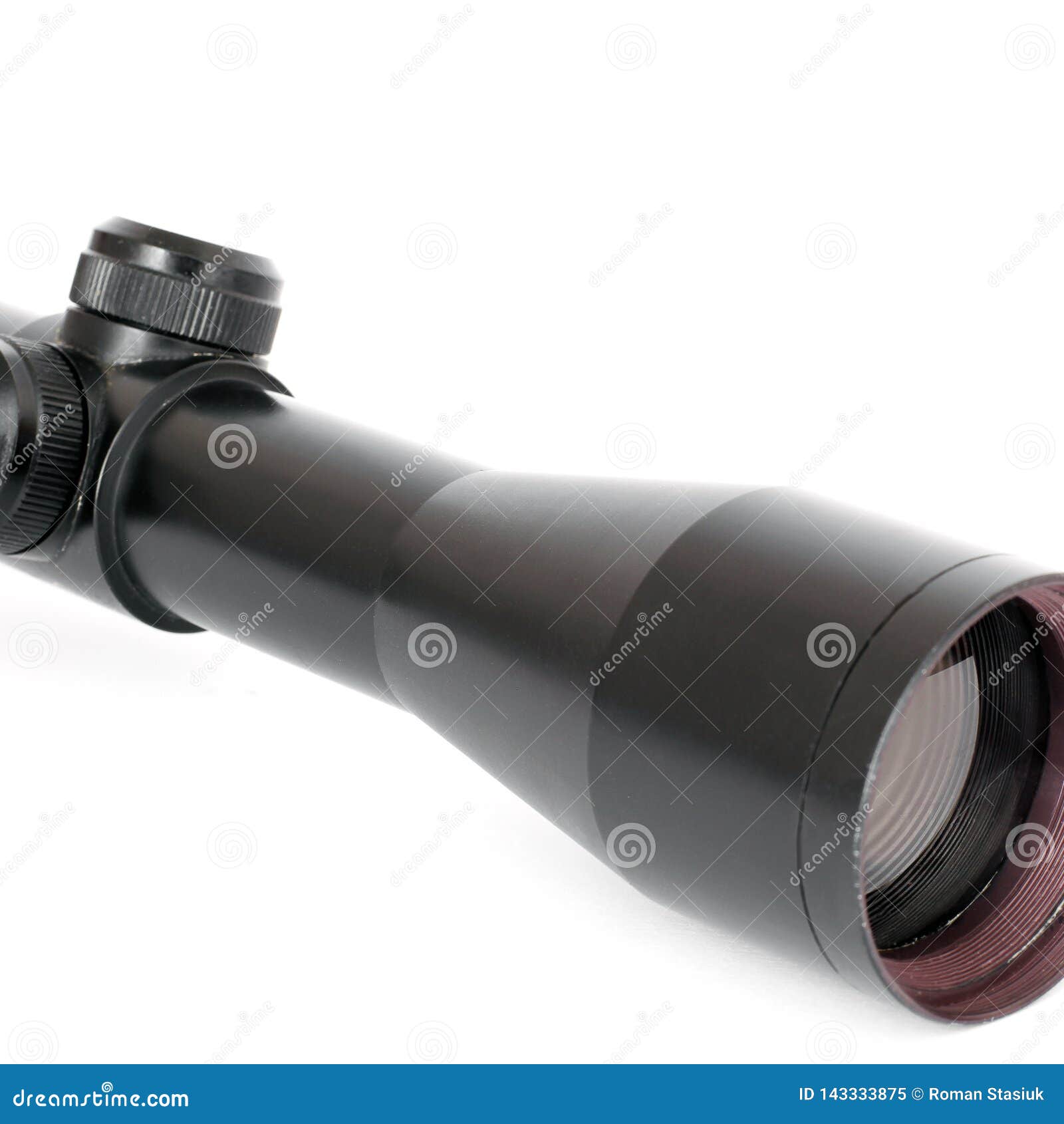 Modern Black Optical Scope for Weapon Isolated on White Stock Image ...