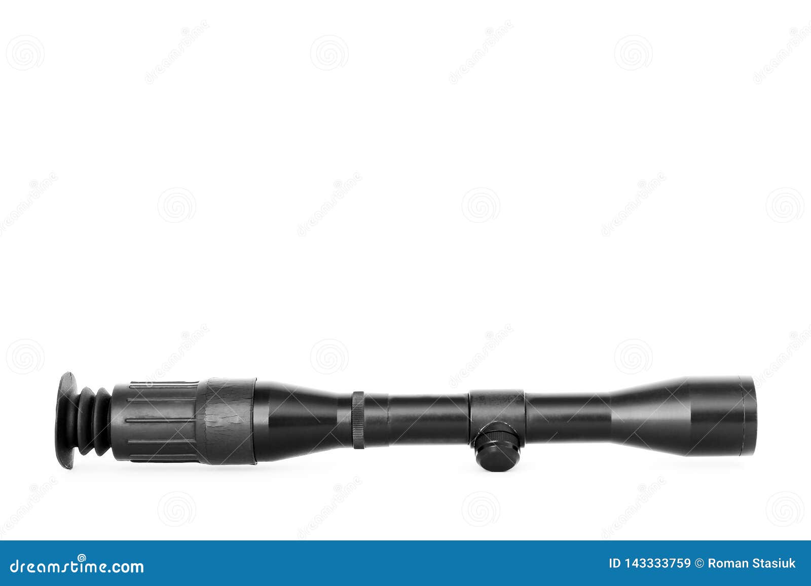 Modern Black Optical Scope for Weapon Isolated on White Stock Image ...