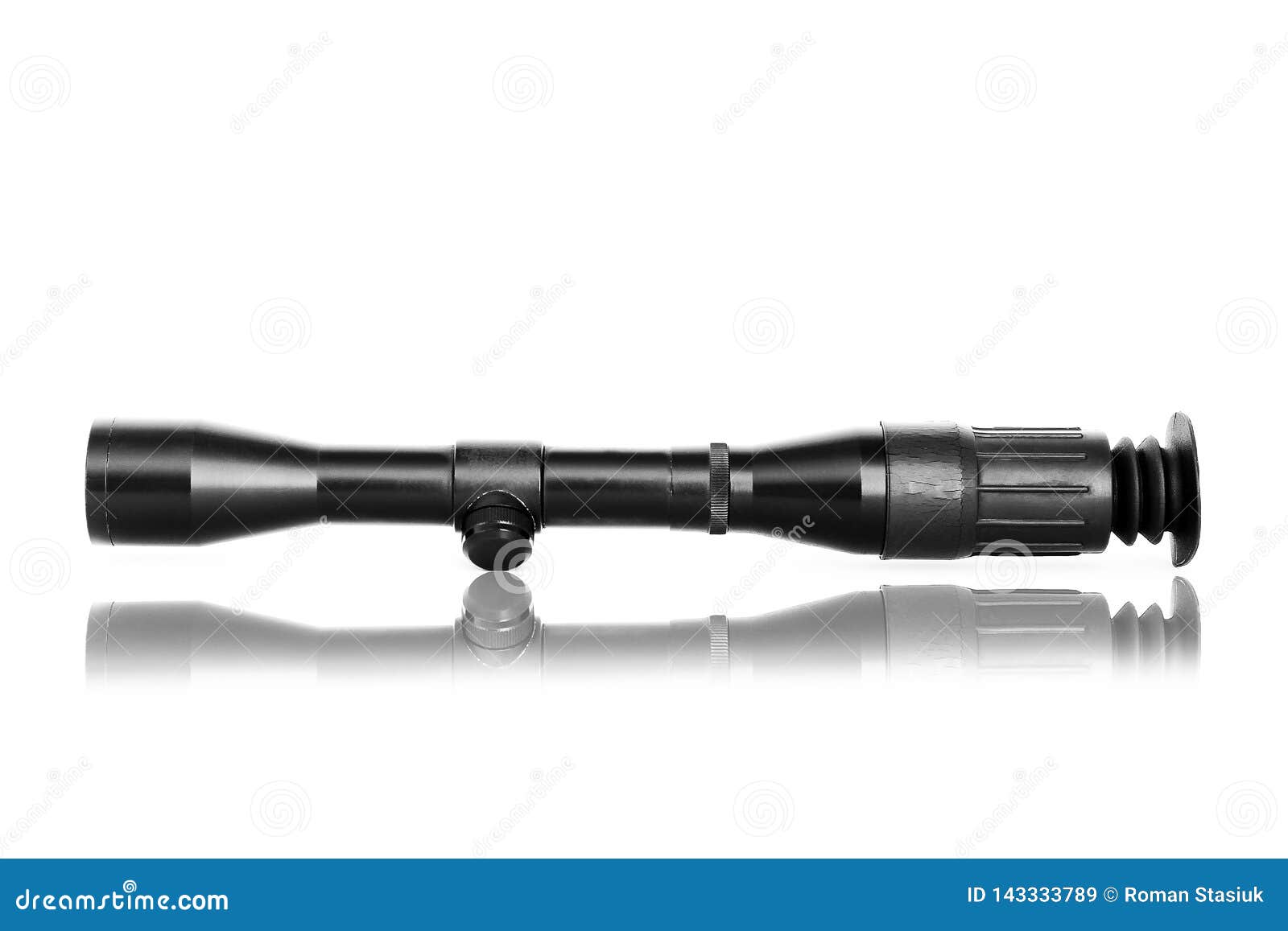 Modern Black Optical Scope for Weapon Isolated on White Stock Image ...