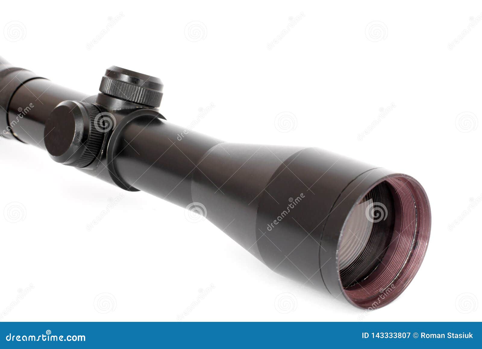 Modern Black Optical Scope for Weapon Isolated on White Stock Image ...