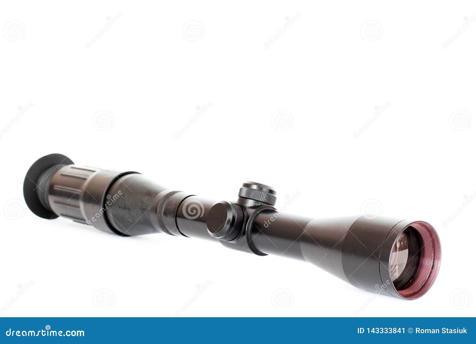 Modern Black Optical Scope for Weapon Isolated on White Stock Image ...