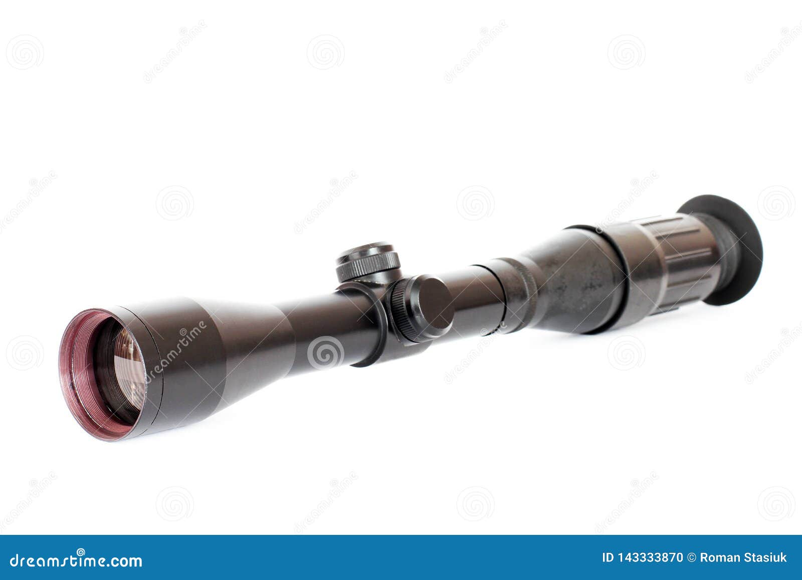 Modern Black Optical Scope for Weapon Isolated on White Stock Photo ...