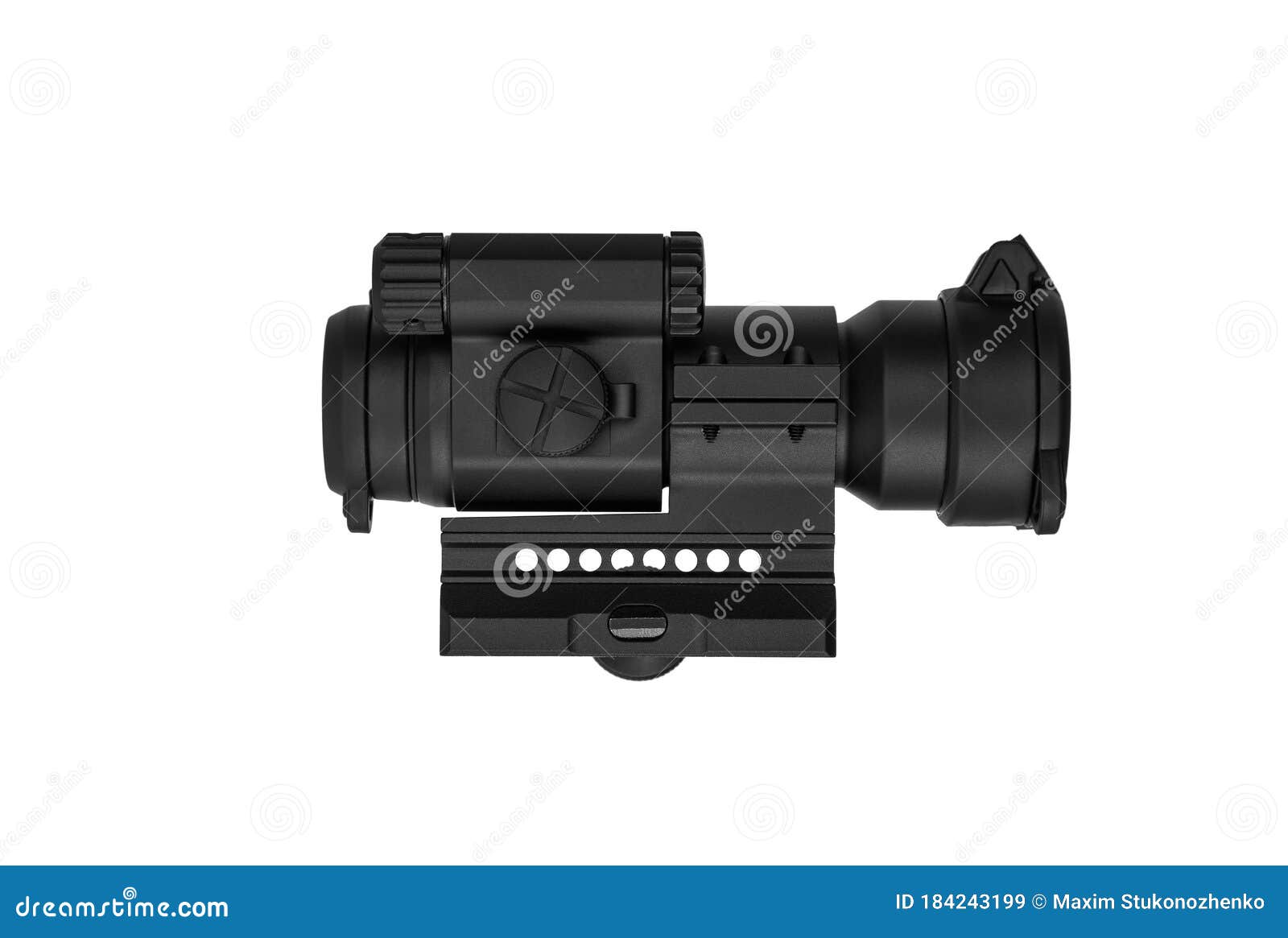 Modern Black Optical Scope for Weapon Isolated on Whited. Sight Scope ...