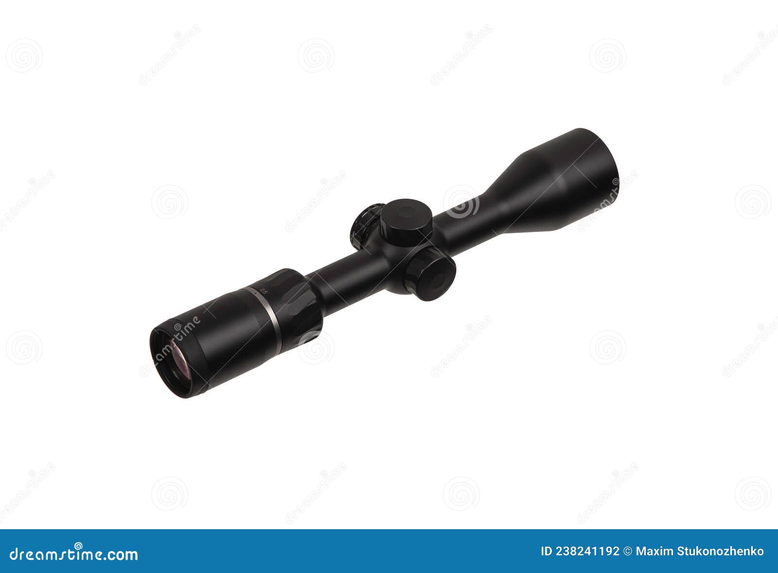 Modern Black Optical Scope for Weapon Isolated on Whited. Sight Scope ...