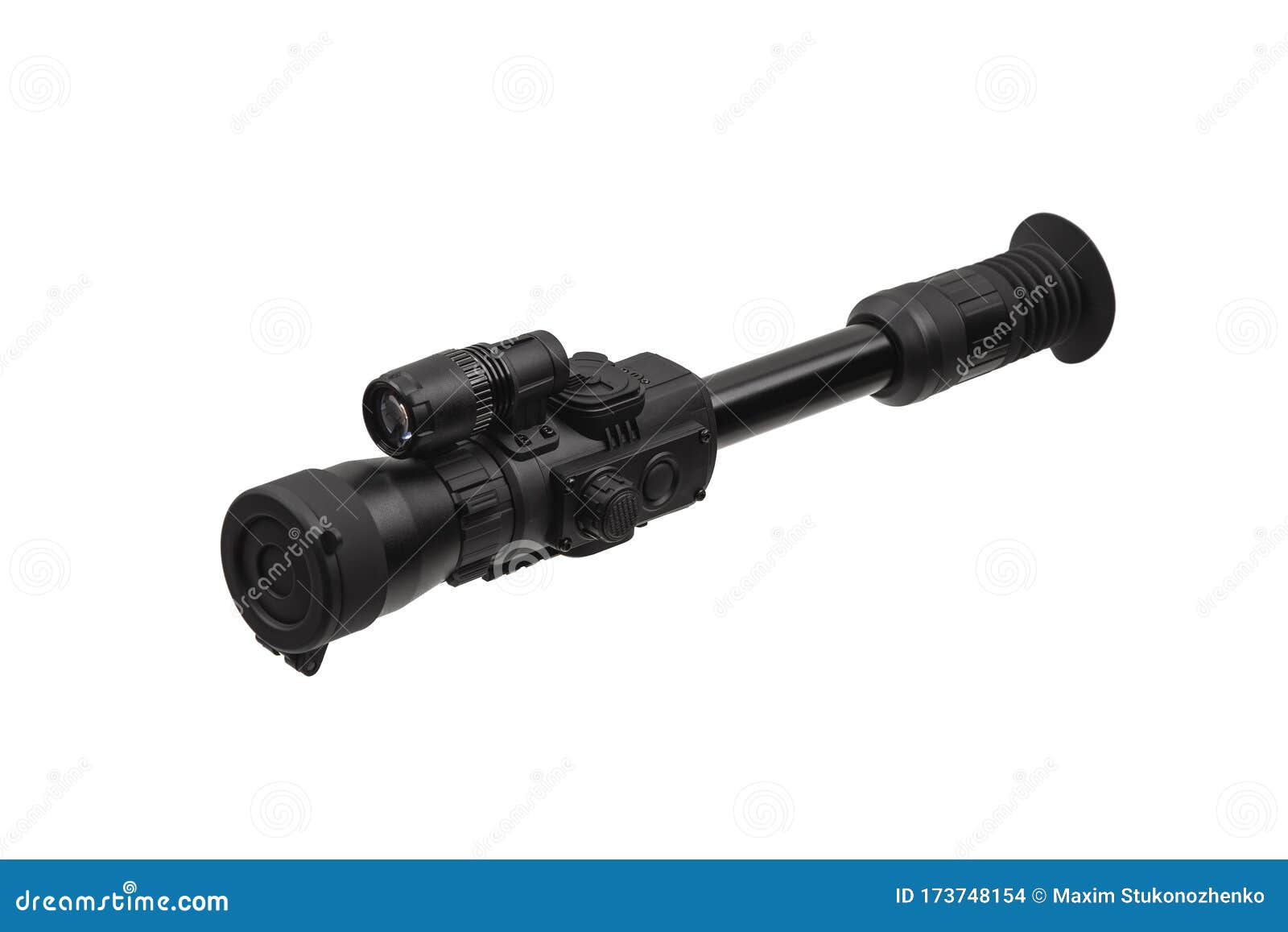 Modern Black Optical Scope for Weapon Isolated on Whited. Sight Scope ...