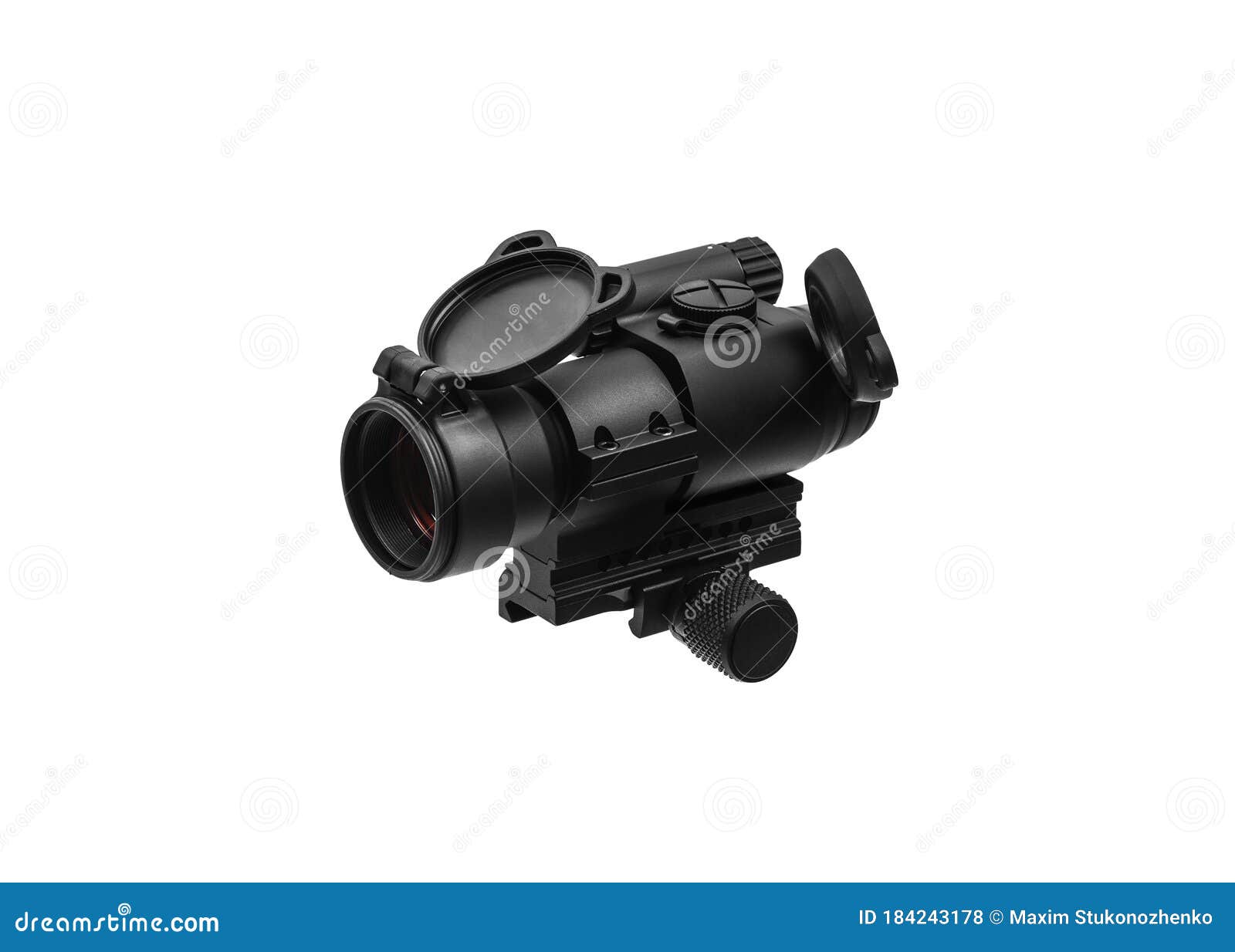 Modern Black Optical Scope for Weapon Isolated on Whited. Sight Scope ...