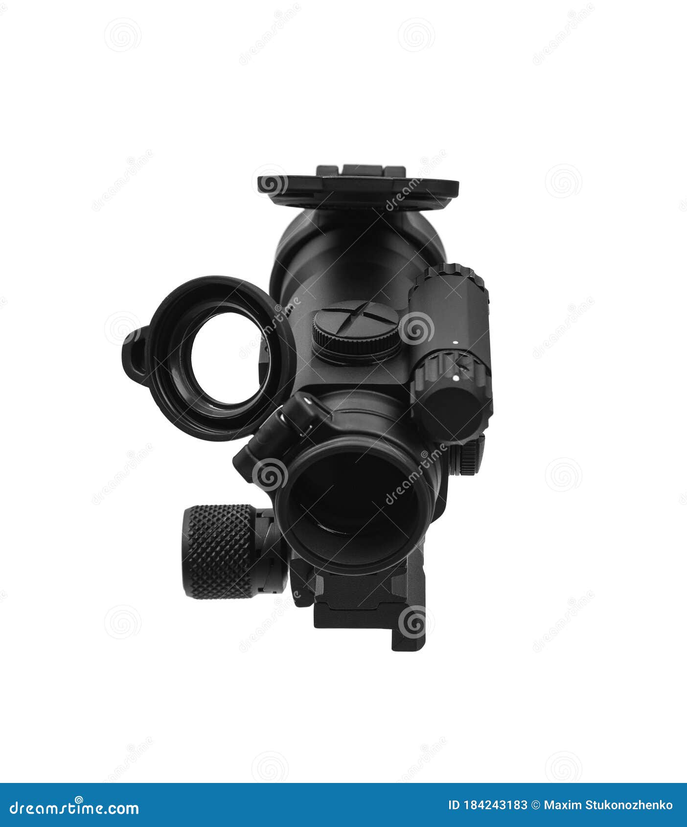 Modern Black Optical Scope for Weapon Isolated on Whited. Sight Scope ...