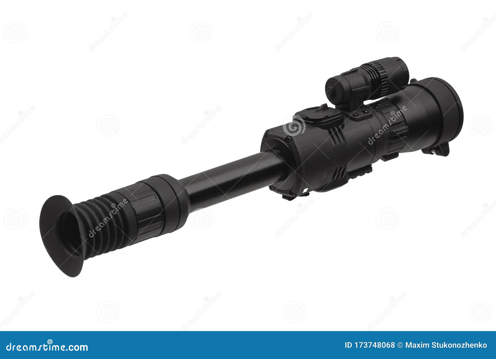 Modern Black Optical Scope for Weapon Isolated on Whited. Sight Scope ...