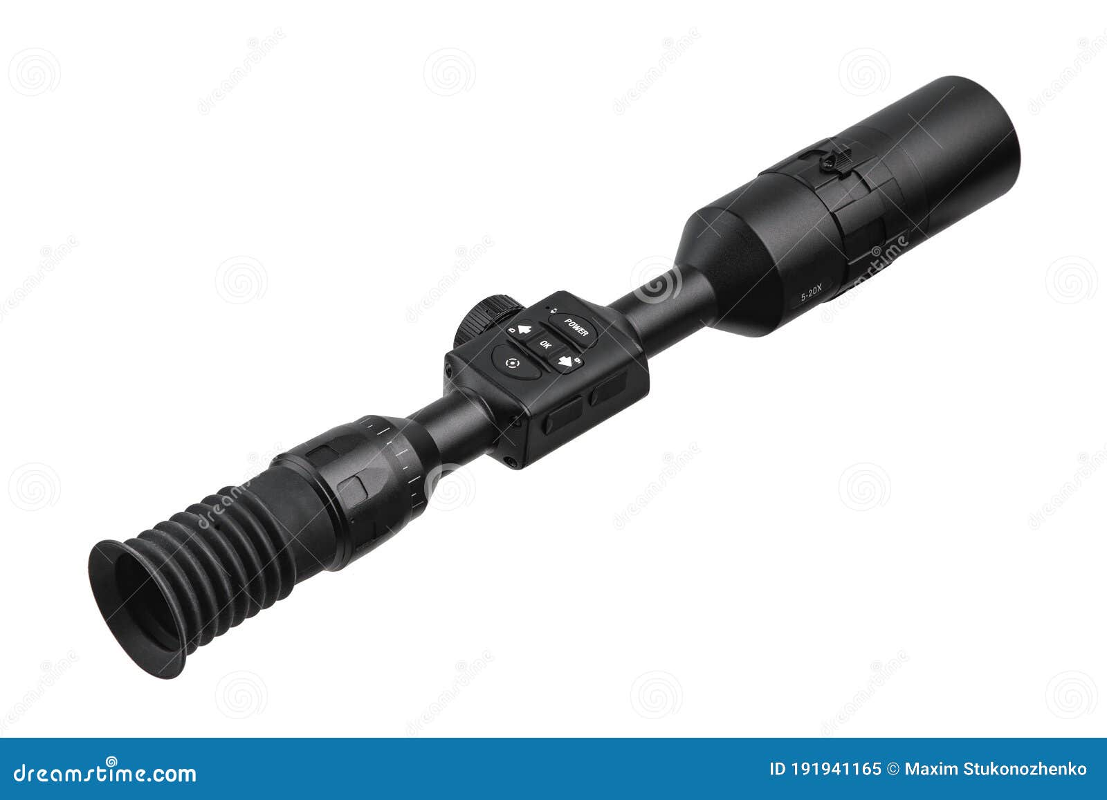 Modern Black Optical Scope for Weapon Isolated on Whited. Sight Scope ...