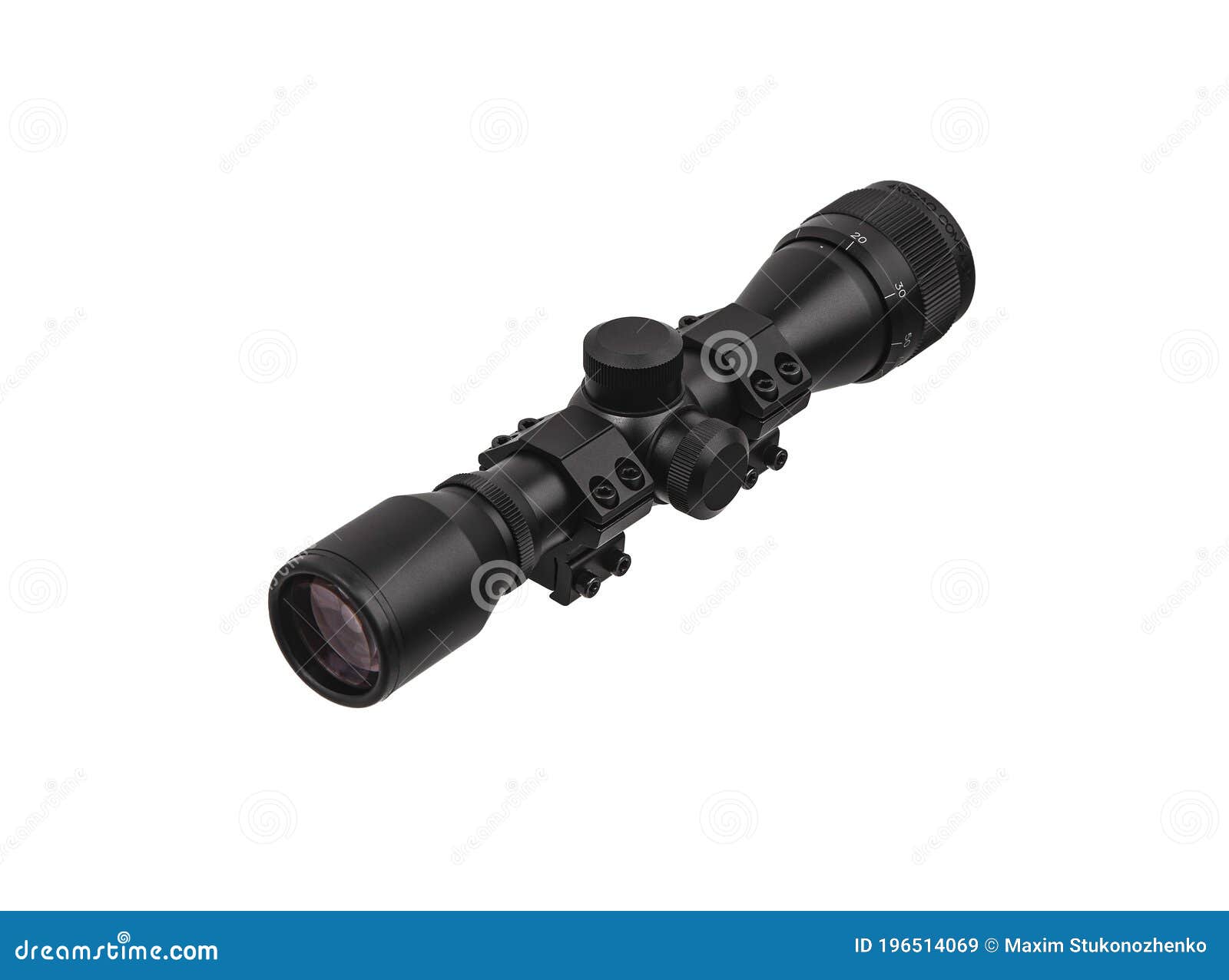 Modern Black Optical Scope for Weapon Isolated on Whited. Sight Scope ...
