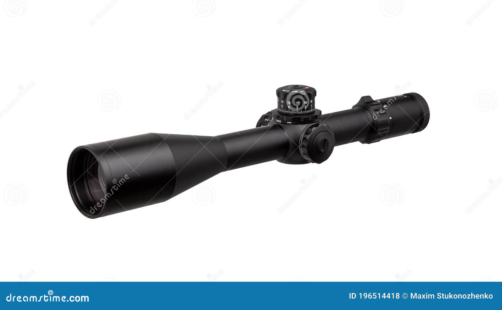Modern Black Optical Scope for Weapon Isolated on Whited. Sight Scope ...