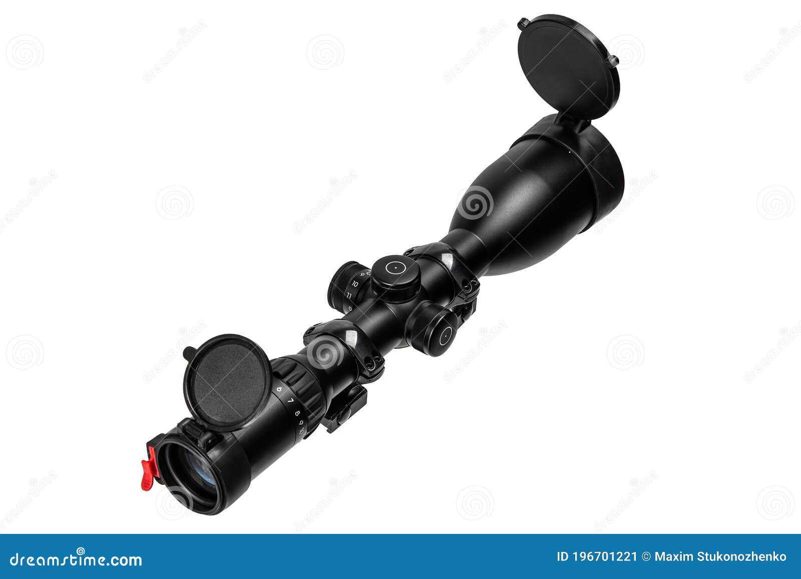 Modern Black Optical Scope for Weapon Isolated on Whited. Sight Scope ...