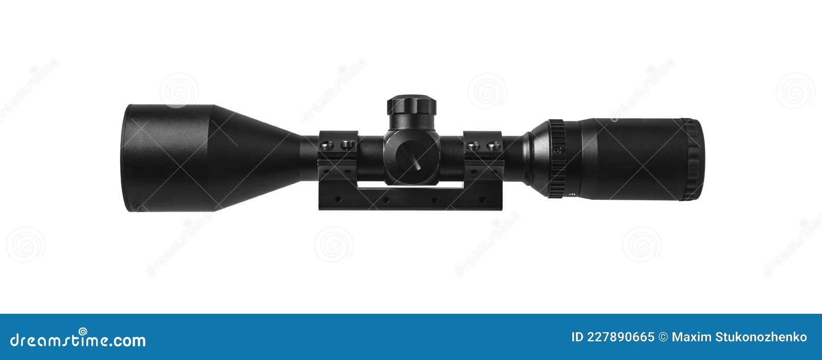 Modern Black Optical Scope for Weapon Isolated on Whited. Sight Scope ...