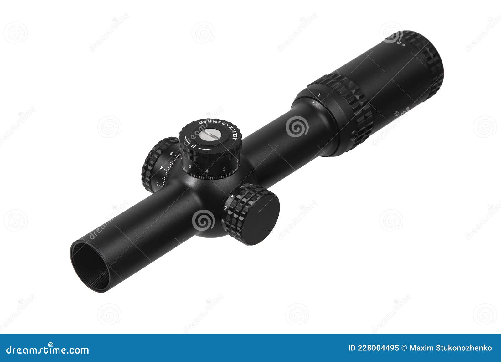 Modern Black Optical Scope for Weapon Isolated on Whited. Sight Scope ...