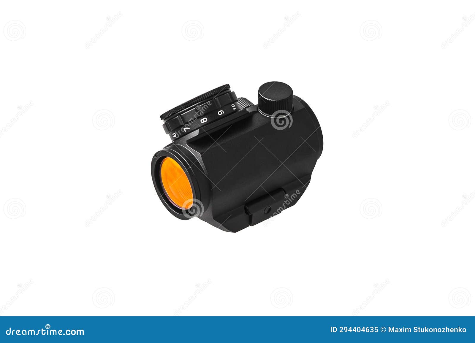 Modern Black Optical Scope for Weapon Isolated on Whited. Sight Scope ...