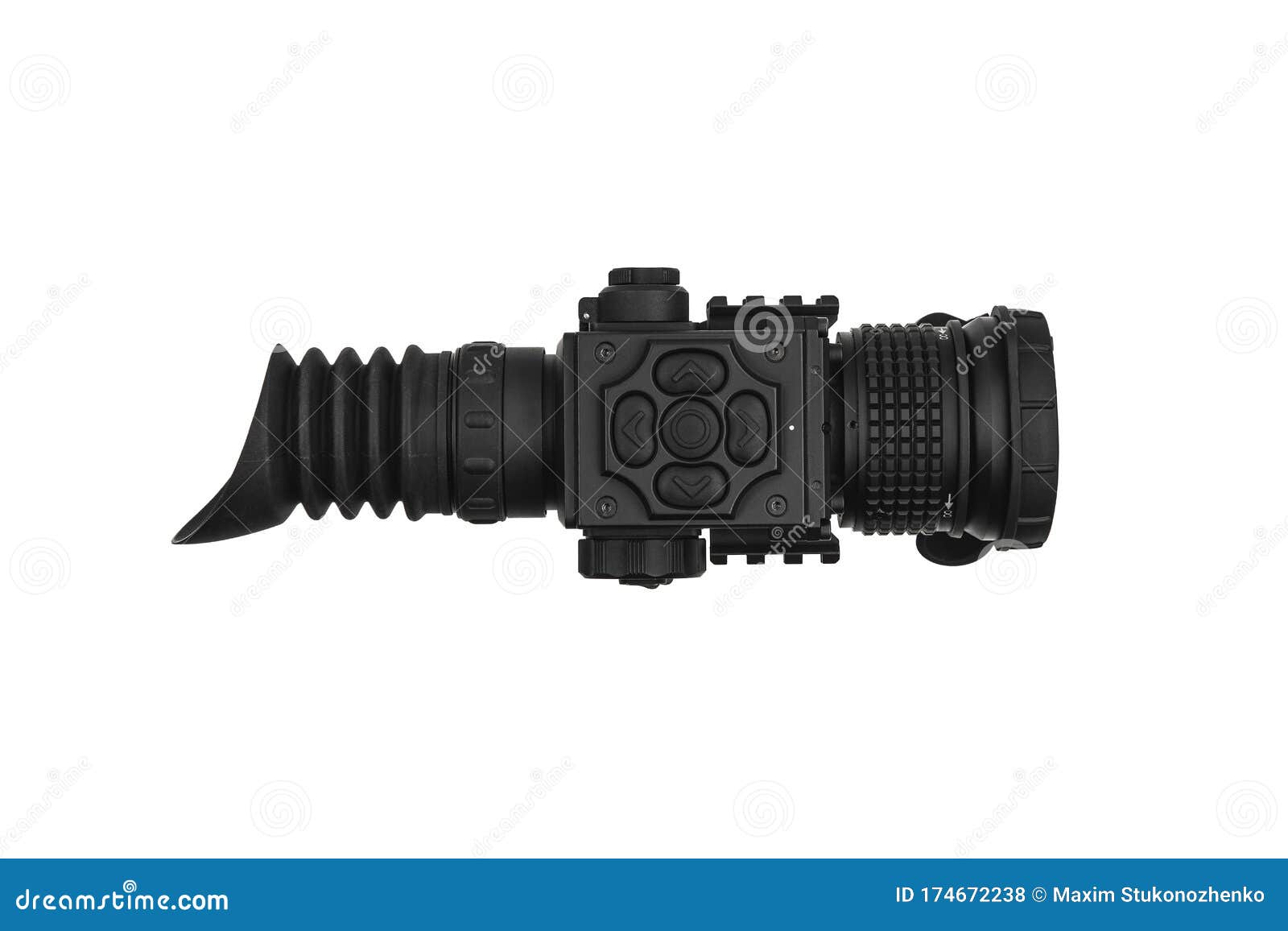 Modern Black Optical Scope for Weapon Isolated on Whited. Sight Scope ...