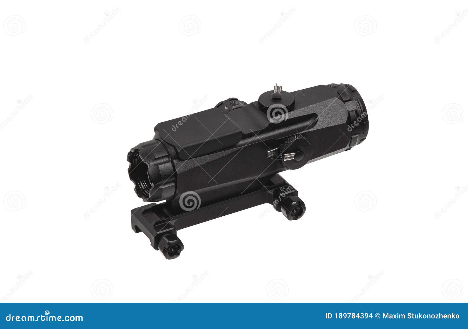 Modern Black Optical Scope for Weapon Isolated on Whited. Sight Scope ...