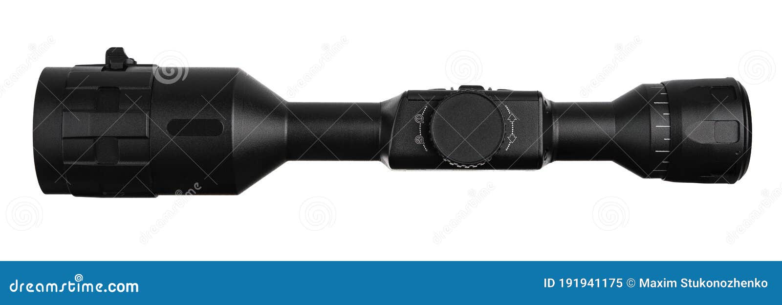 Modern Black Optical Scope for Weapon Isolated on Whited. Sight Scope ...