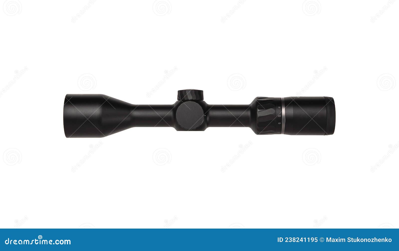 Modern Black Optical Scope for Weapon Isolated on Whited. Sight Scope ...