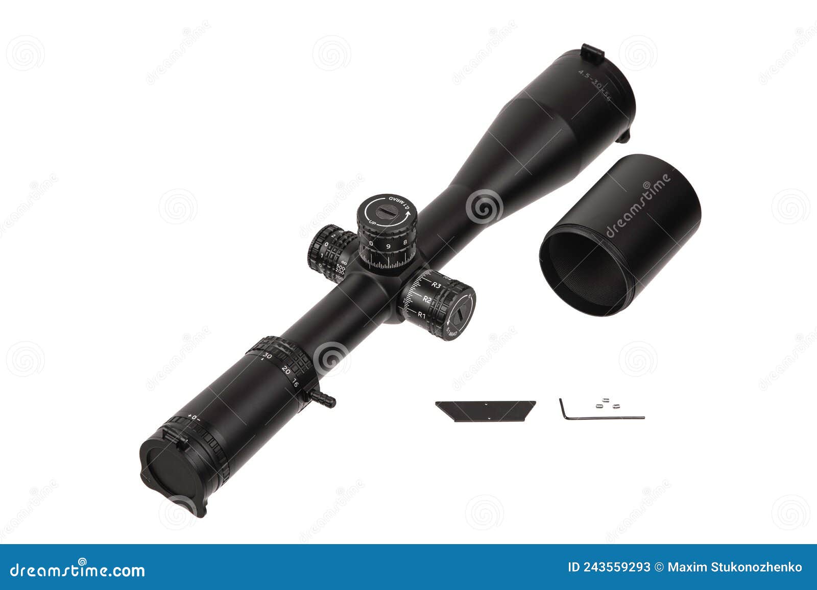 Modern Black Optical Sight. Optical Device for Aiming at Long Distances ...