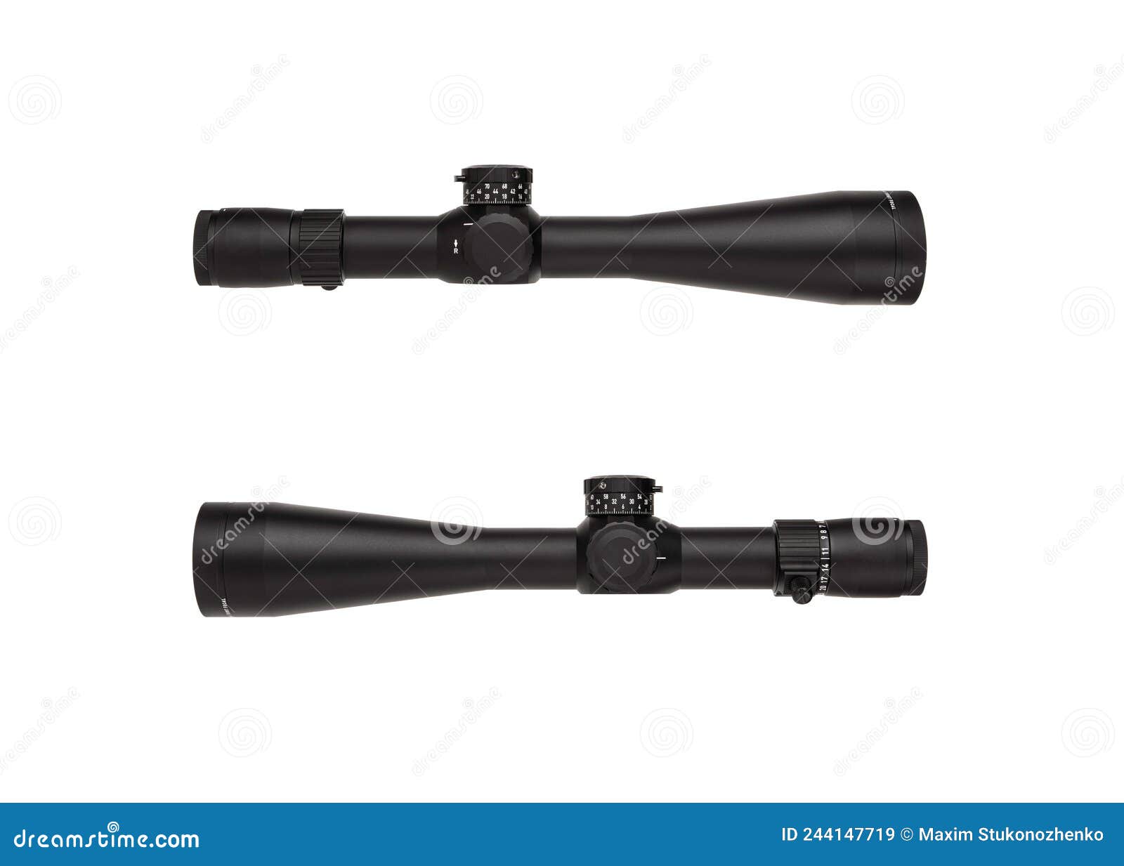 Modern Black Optical Sight. Optical Device for Aiming at Long Distances ...