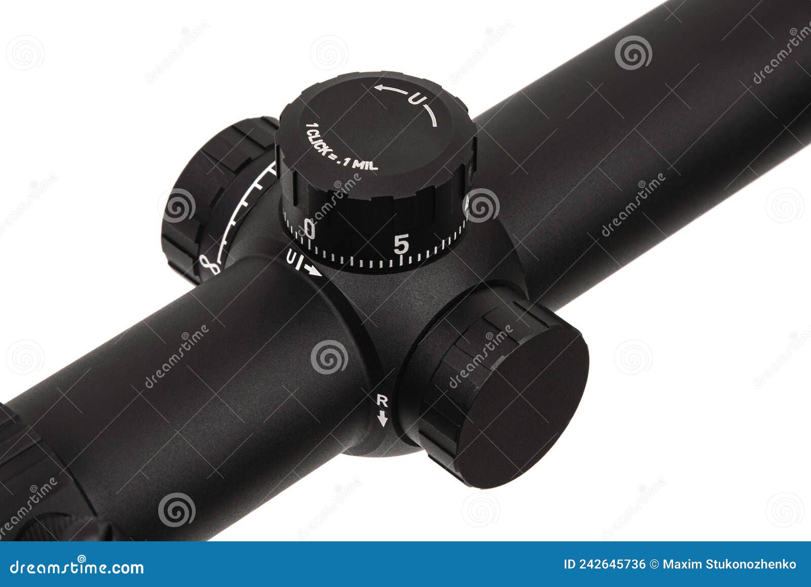 Modern Black Optical Sight. Optical Device for Aiming at Long Distances ...