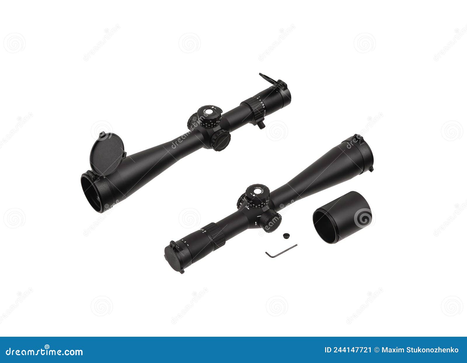 Modern Black Optical Sight. Optical Device for Aiming at Long Distances ...