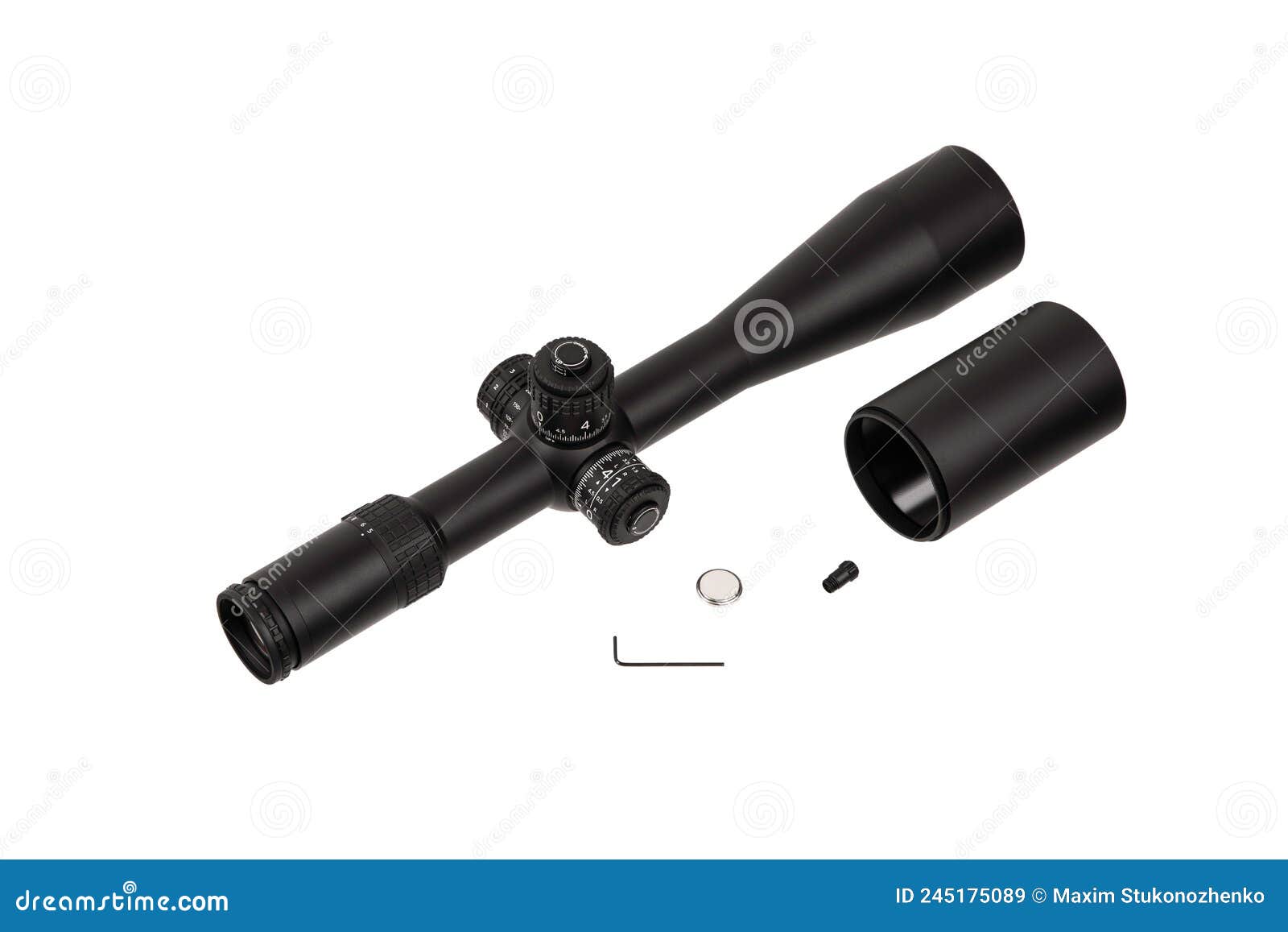 Modern Black Optical Sight. Optical Device for Aiming at Long Distances ...