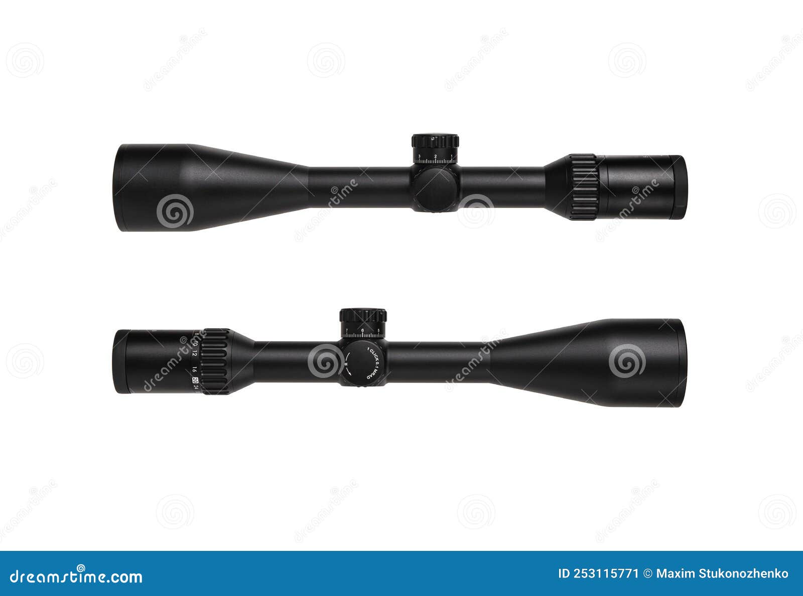 Modern Black Optical Sight. Optical Device for Aiming at Long Distances ...