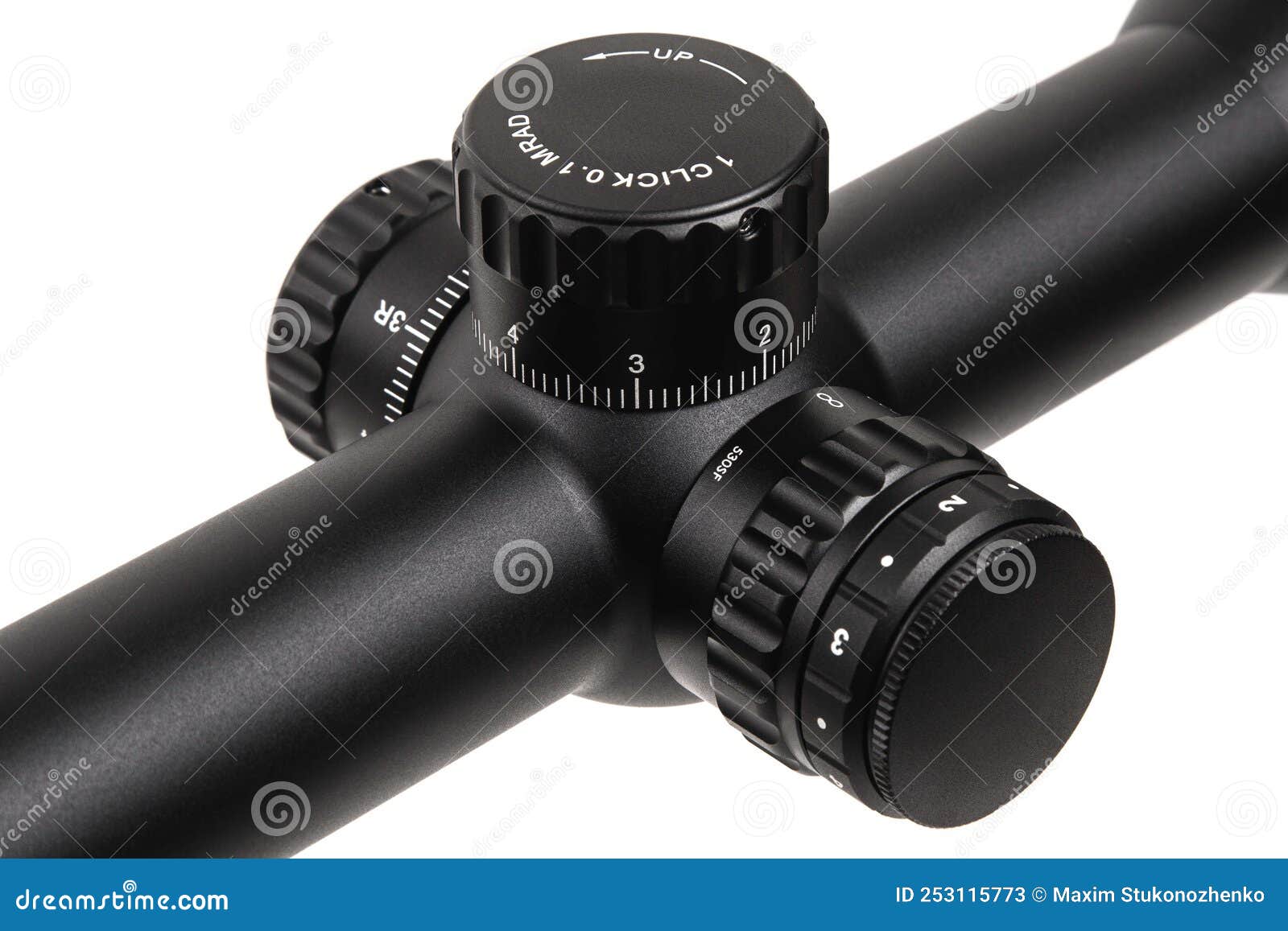 Modern Black Optical Sight. Optical Device for Aiming at Long Distances ...