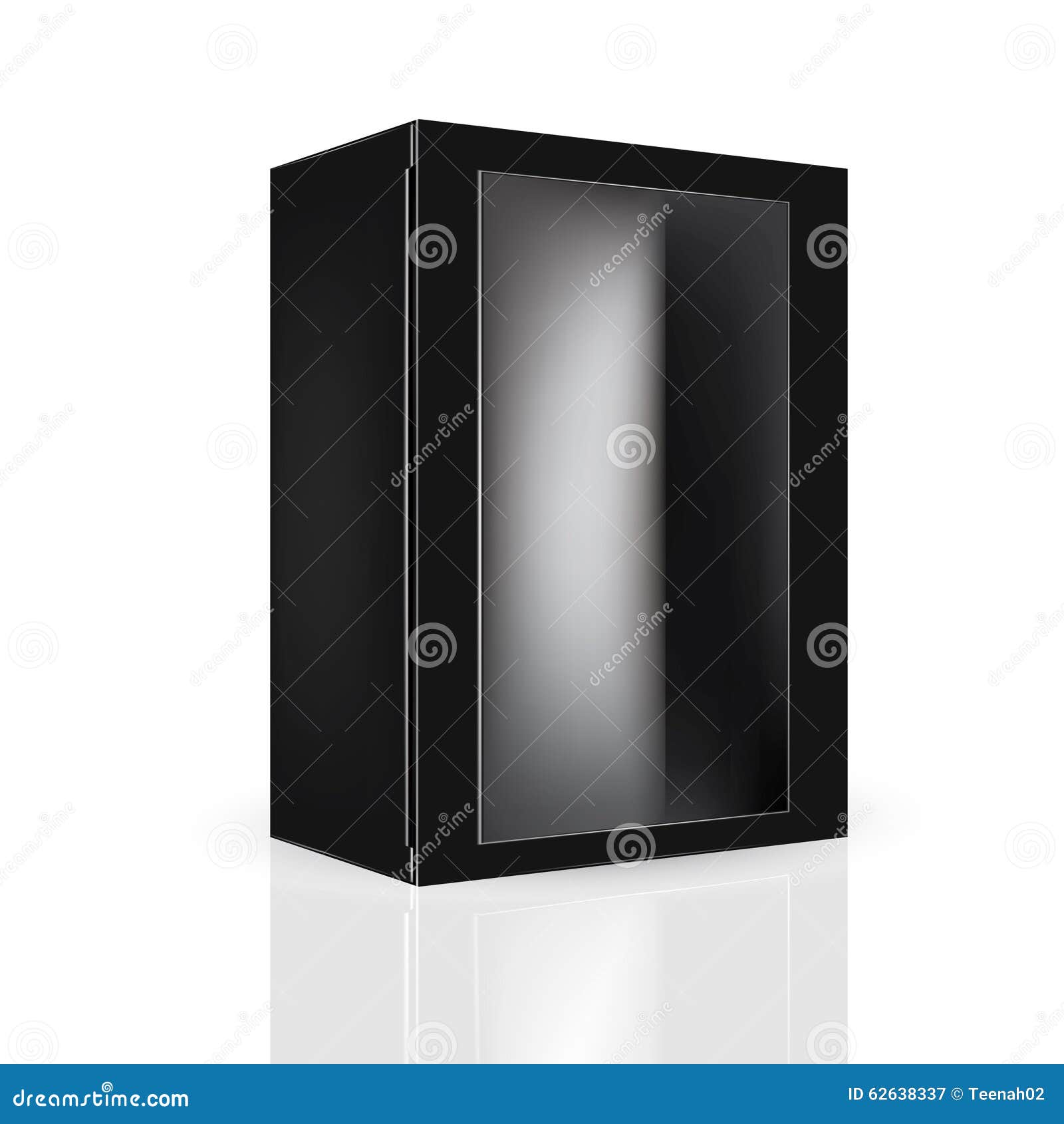 Modern Black Packaging Box with Detailed Side Flip Cover and Front ...