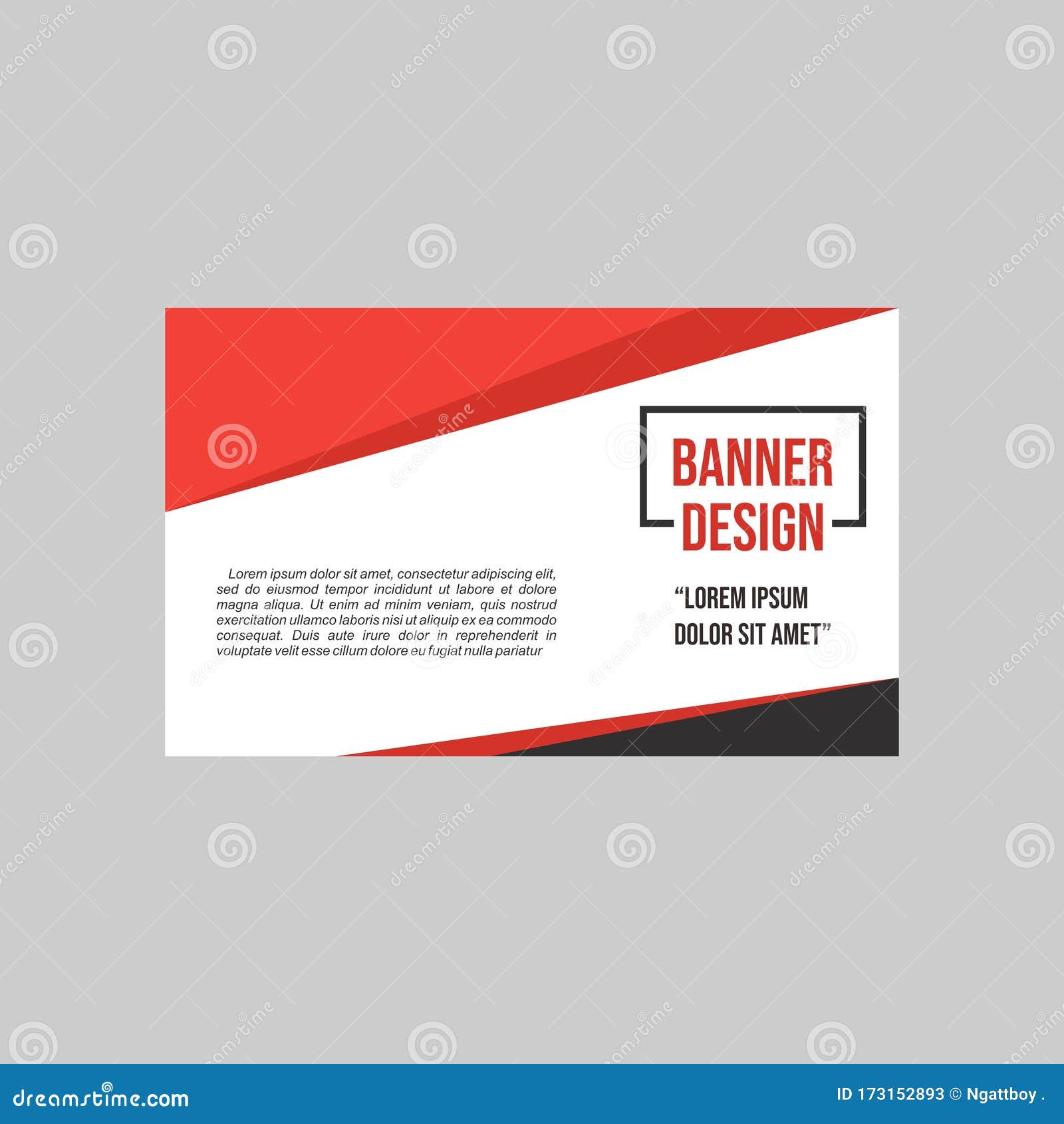 Modern Black Red Banner Template Design Stock Vector - Illustration of ...