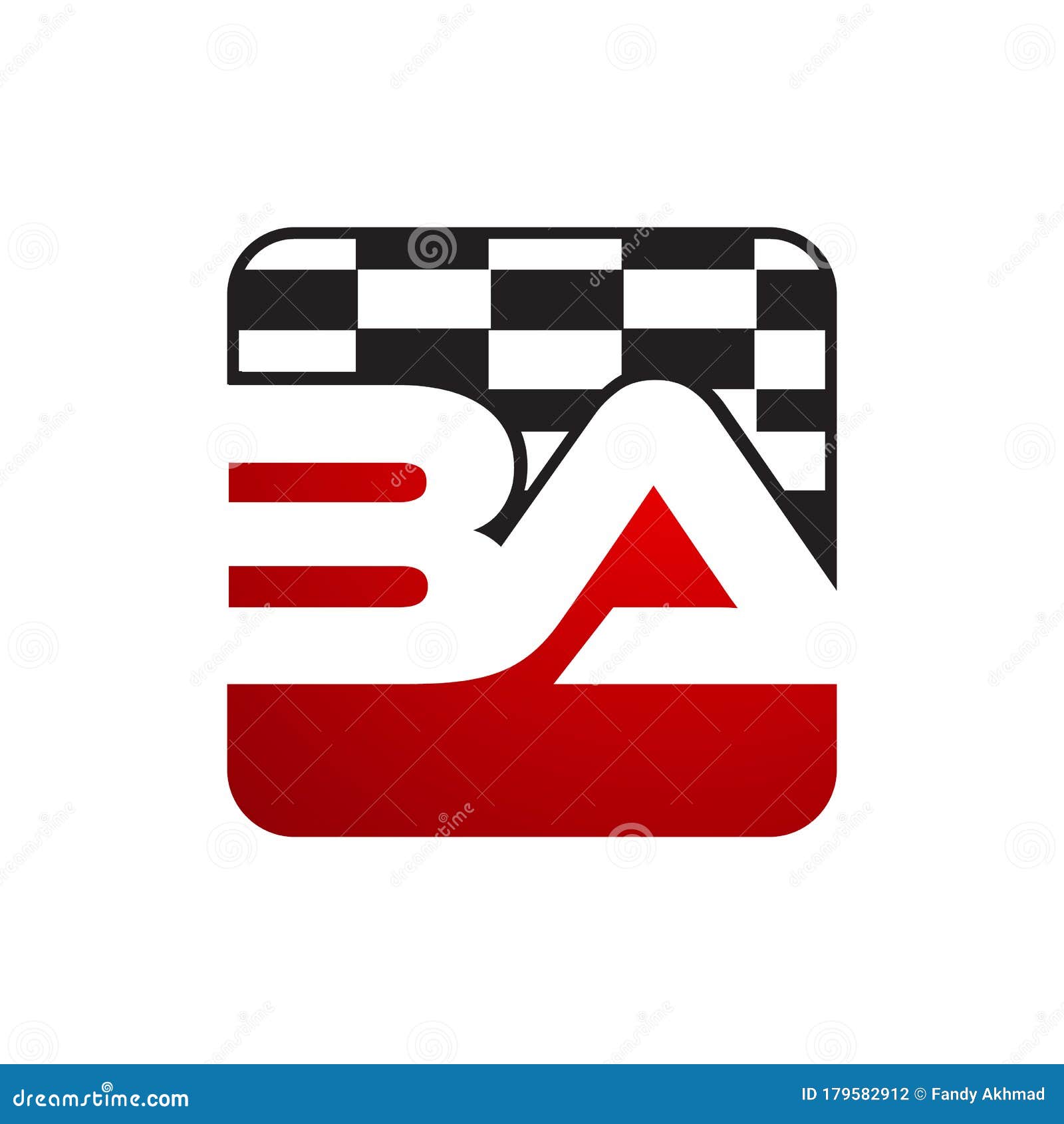Modern Black Red Initial BA Letter Logo Design Vector Illustrations ...