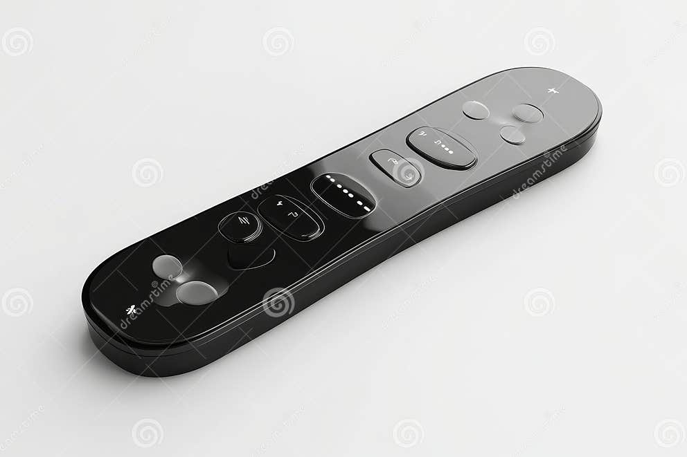 A Modern Black Remote Control with a Sleek Design and Multiple Buttons ...