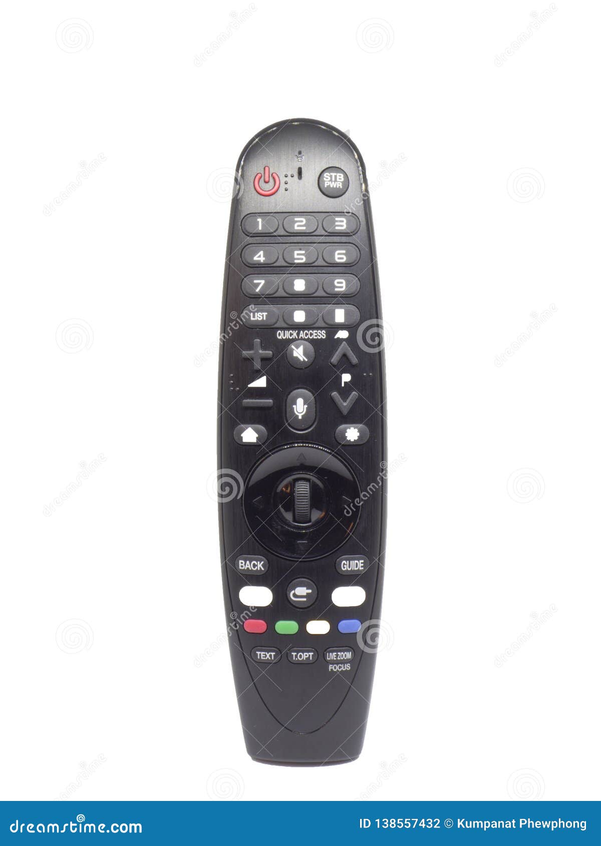 Modern Black Remote Controller Tv on Isolated White Background Stock ...