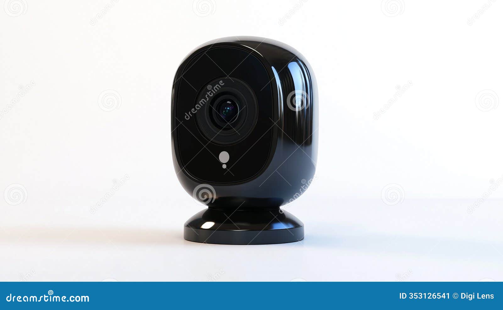 Modern Black Security Camera on White Background Smart Home Technology ...