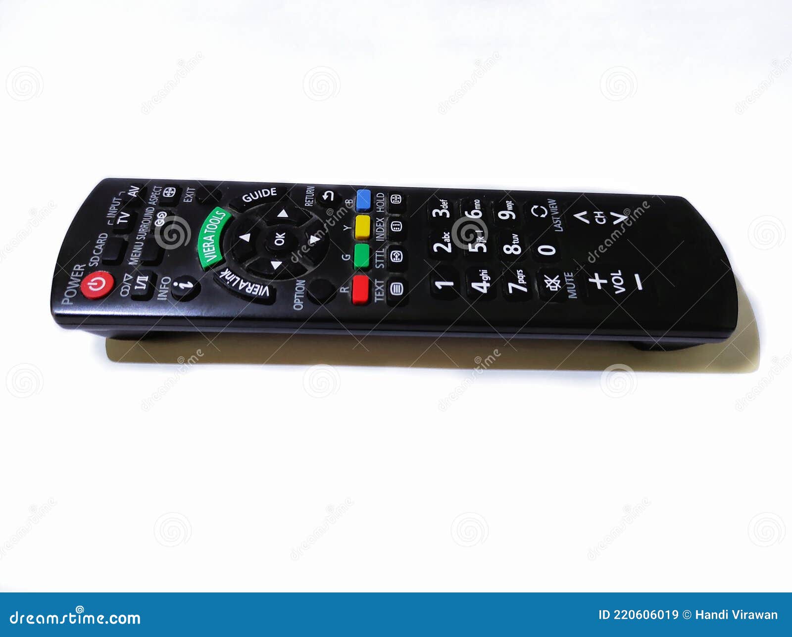 Modern Black TV Remote Controller in a White Background Stock Image ...