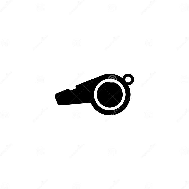 Modern Black Whistle Icon, Simple Silhouette Vector Design Stock ...