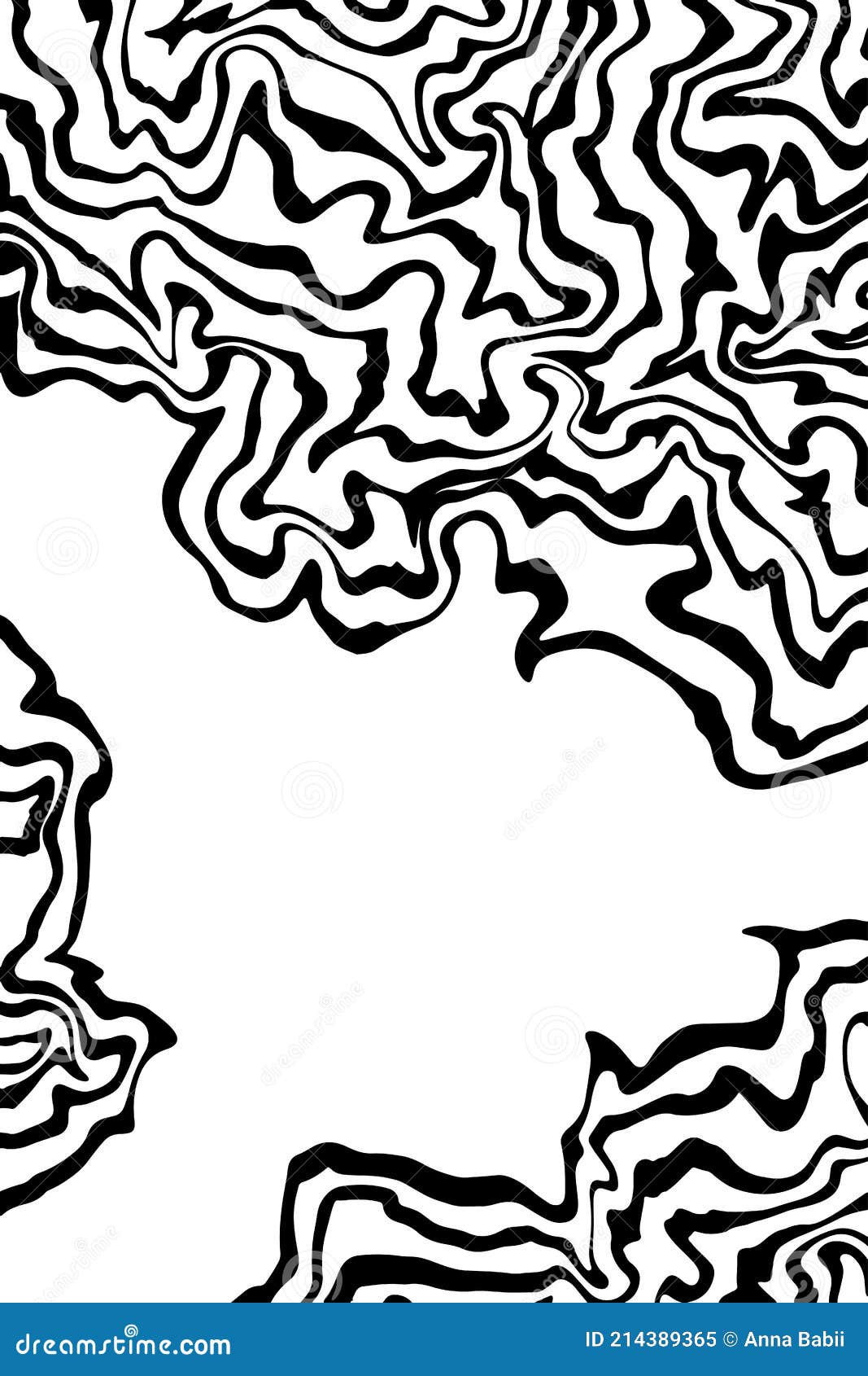 Modern Black and White Abstract Wave Line Pattern. Vector Illustration ...