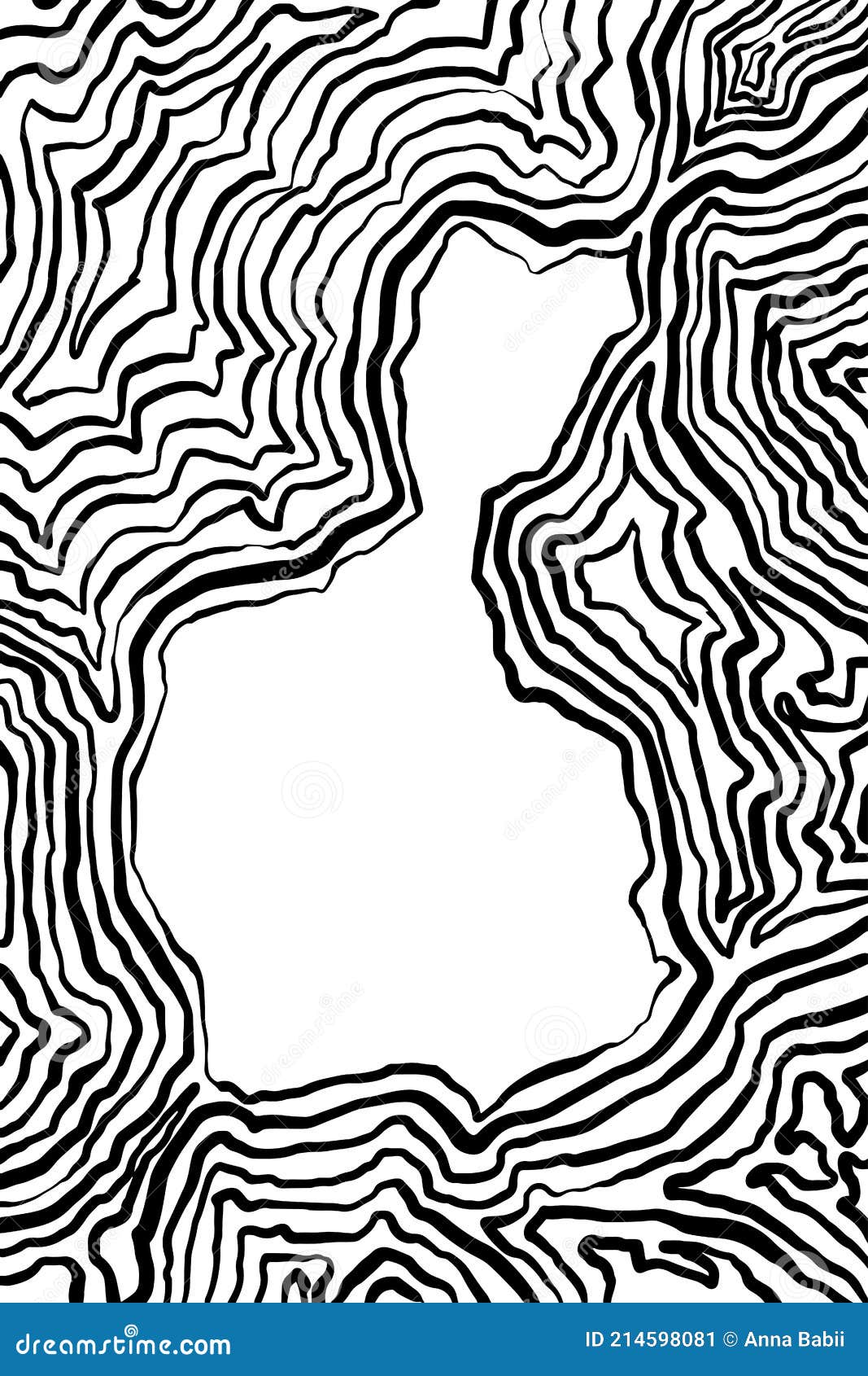 Modern Black and White Abstract Wave Line Pattern. Vector Illustration ...